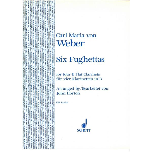 編成：B♭(4)題：6つのフーガ（原題：Six Fughettas）作曲者：ウェーバー（Carl Maria von Weber）編曲者：ホルトン出版社：SCHOTT※アウトレット商品です。(在庫入れ替えのため)※返品不可です。【輸入楽譜で...