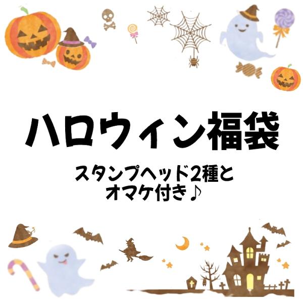 【ハロウィン福袋1000円福袋】オバケ・ジャックオーランタン・魔女・ホラーハウスコウモリ・ドクロ・クモの巣・ハロウィンロゴ等ちょっぴりホラーで可愛いハロウィンデザインの限定福袋♪シーリングスタンプヘッド2個とランダムオマケのセットです。―注...