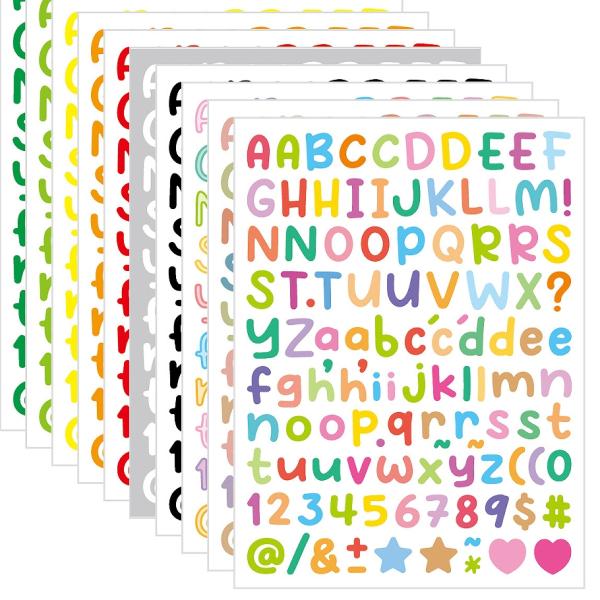 【防水・耐水】丸文字アルファベットステッカー 英字 大文字・小文字・数字対応■商品仕様・内容量：4枚入り（同色・同文字）・種類：全15色・シールシートサイズ…約12.8cm×17.3cm・文字サイズ…縦1.5cm程度中心、横1cm程度中心　...