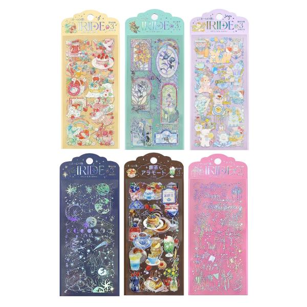 BGM シートシール クリアシール オーロラ箔 3シート入り IRIDE vol.3キラッキラのオーロラ箔が美しいシートシール。3枚入り、すべて違うデザインです！■商品仕様・メーカー：BGM・種類：全6種（ステンド、イチゴ、動物の遊園地、喫...