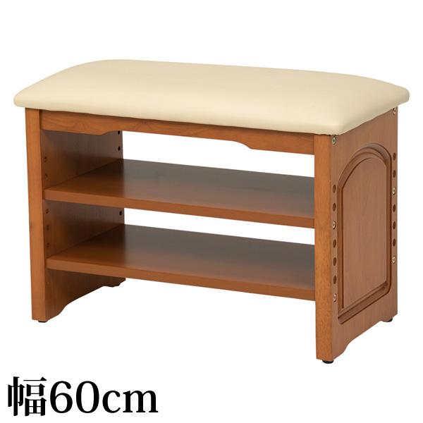 ■商品名　玄関ベンチ VH-7101LBR■サイズ(約)　幅60×奥行31×高さ43×座面高43cm■材質フレーム：天然木(ラバーウッド)棚：プリント化粧繊維板張地：合成皮革■備考　組立式■区分　家具■JAN　4934257276450広告...