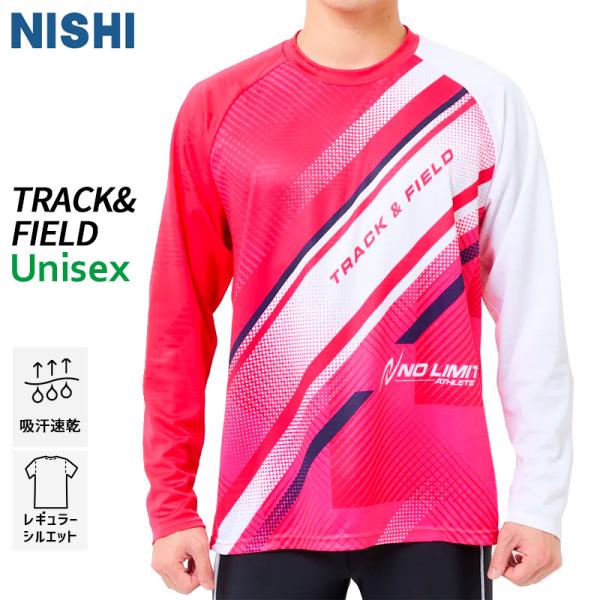 【商品仕様】●商品名：ニシスポーツ アスリートプライドＴシャツ●品番：2811A595-700●カラー：Pピンク●サイズ規格：S、M、L、O●素材：メカニカルジャカード(ポリエステル100％)●機能：吸汗速乾・レギュラーシルエット●原産地：中国