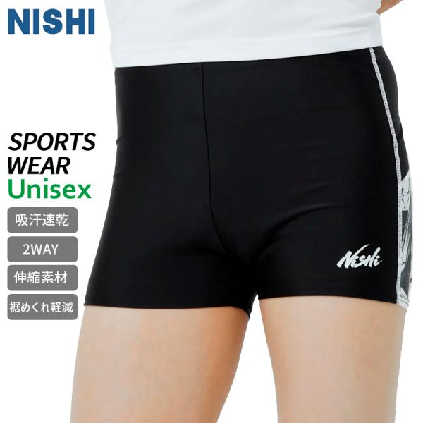 【商品仕様】●商品名：ニシスポーツ グラフィックショートタイツ●品番：2811A625-002●カラー：Pブラック×Pホワイト●サイズ規格：S、M、L、O●素材：ストレッチドライ(ポリエステル82％・ポリウレタン18％)●機能：吸汗速乾・2...