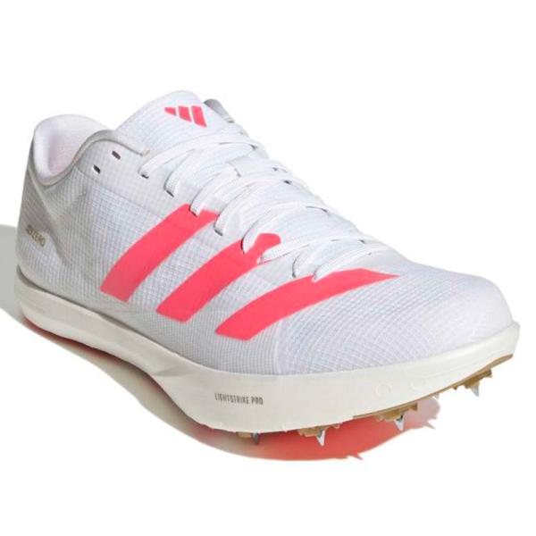 【商品仕様】●商品名：アディダス アディゼロ ロングジャンプ WC / adidas ADIZERO LJ WC●品番：KJ9535●カラー：フットウェアホワイト/コアブラック/ゴールドメタリック●アッパー：合成繊維●アウトソール：合成底●...