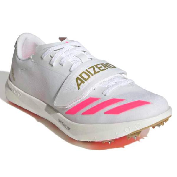 【商品仕様】●商品名：アディダス アディゼロ TJ/PV WC / adidas ADIZERO Triple Jump / Pole Vault WC●品番：KJ9542●カラー：フットウェアホワイト/コアブラック/ゴールドメタリック●ア...