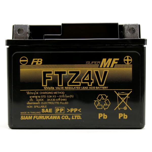バイク バッテリー古河電池 FURUKAWA BATTERY FTZ4V 初期充電済み メーカー1年保証 互換GTZ4V YTZ4V