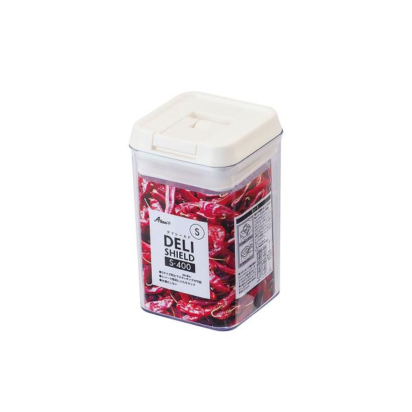 レバーを倒して簡単ロック！ワンタッチレバー式キャニスター。Sサイズシリーズでスタッキングが可能。密閉性が高く、水漏れしにくい。食品保存に最適。パッキンを取り外して細部まで洗える。【ブランド】DELI SHIELD デリシールド【品名】ワンタ...