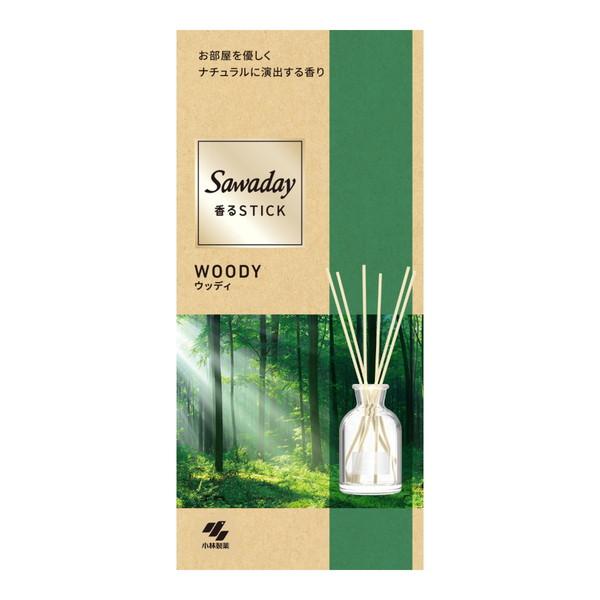 Sawaday香るStick ウッディ 70ml 小林製薬 サワデー 部屋用 消臭芳香剤4987072101612お部屋をナチュラルに演出する香りがスティックを通して広がります。アロマティックウッディ調の香り。■芳香剤・消臭剤:部屋用広告文...