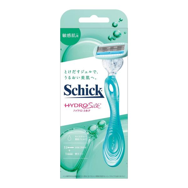 Schick ハイドロシルク 敏感肌用 ホルダーに装着済み刃+替刃1コ 女性用カミソリモイスチャー美容ジェルに6種類の美容成 5枚刃 ムダ毛処理 ボディシェーバー シック / 4891228312152 / 化粧品・化粧小物:女性用カミソリ...
