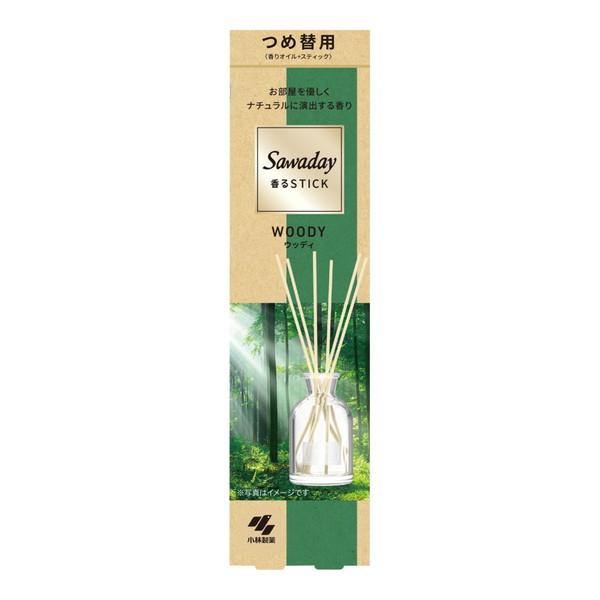 Sawaday香るStick つめ替用 ウッディ 70ml 小林製薬 サワデー 部屋用 消臭芳香剤4987072101629お部屋をナチュラルに演出する香りがスティックを通して広がります。アロマティックウッディ調の香り。詰替■芳香剤・消臭剤...