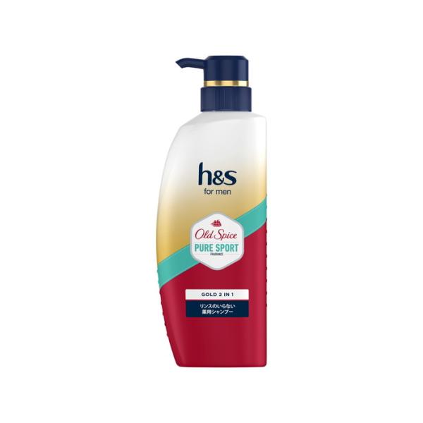P&amp;G h&amp;s formen ゴールド 2in1 シャンプー オールドスパイスピュアスポーツの香り ポンプ 本体 350g4987176331175メンズ 男性 リンスのいらない薬用シャンプーバス・洗面用品:ヘアケア:シャン...