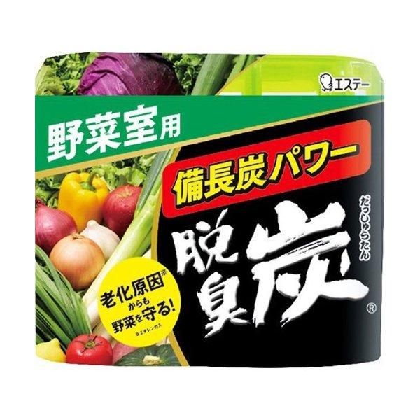 JAN:4901070117192  脱臭炭 野菜室用 142g  ブランド：脱臭炭  販売・製造元：エステー  炭のパワーで冷蔵庫の気になるニオイを強力に脱臭する脱臭剤です。  備長炭と活性炭のゼリー状の炭で強力脱臭。  また、野菜を劣化...