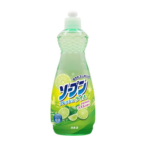 ソープン フレッシュライム 本体 600ml カネヨ石鹸 台所用洗剤4901329272016さわやかなライムの香り。スポンジ除菌■キッチン・お掃除用品:台所洗剤:食器用洗剤広告文責：アットライフ株式会社TEL 050-3196-1510※...