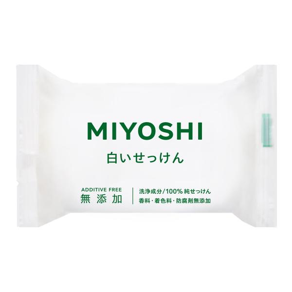 JAN:4904551001522  ミヨシ 無添加 白いせっけん108g  ブランド：ミヨシ 無添加せっけん  販売・製造元：ミヨシ石鹸  せっけん素地100%の無添加石鹸です。  5日熟成の本釜焚きでつくられています。  香料・着色料・...