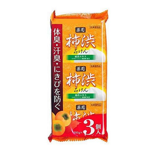 クロバーコーポレーション CJ 薬用 柿渋石けん 100g×3個入体臭・汗臭・にきびを防ぐ 薬用せっけん 石  / 4901498126004 / 広告文責：アットライフ株式会社TEL 050-3196-1510 ※商品パッケージは変更の場...