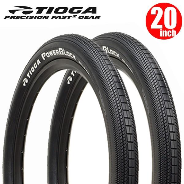 TIOGA(タイオガ) タイヤ TIR19203 パワーブロック 20x1.1/8  2本セットTIR19203 20" x 1.1/8" (451) 280g ライダーのパワーを極限までロスなくスピードに変えるBMXレース用軽量タイヤ。パ...