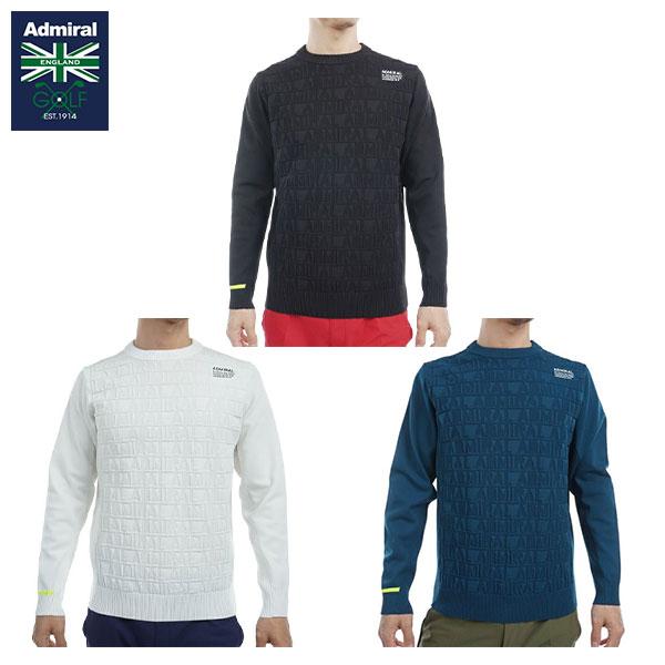 即日出荷/2024年秋冬モデル/クリアランスアドミラル ADMA460 ロゴジャガード クルーネック セーターならテレ東アトミックゴルフ。■関連キーワードゴルフウェア 長袖 Admiral