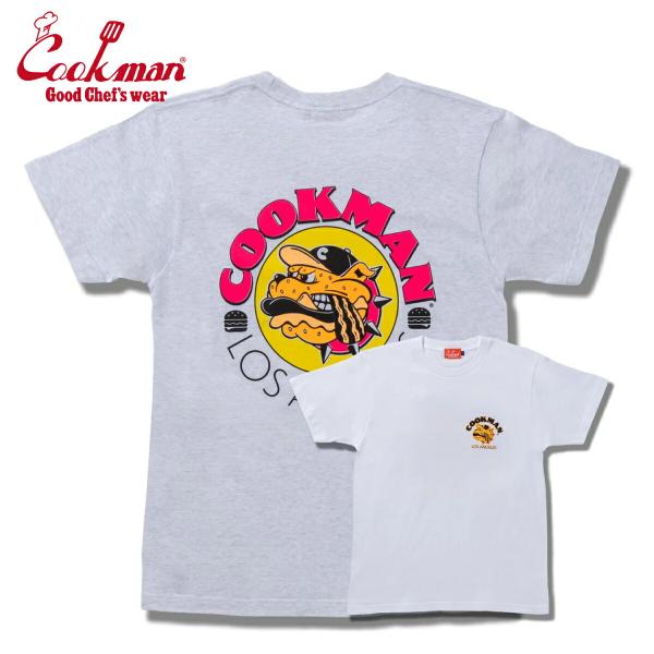 T-shirts程よい肉厚のボディに、Cookmanらしいオリジナルデザインをバックプリントに施したTシャツ。エプロンを付けた時でも、後ろ姿をおしゃれに見せてくれます。Designよく見るとブルドッグがハンバーガーになっている、POPな色使...