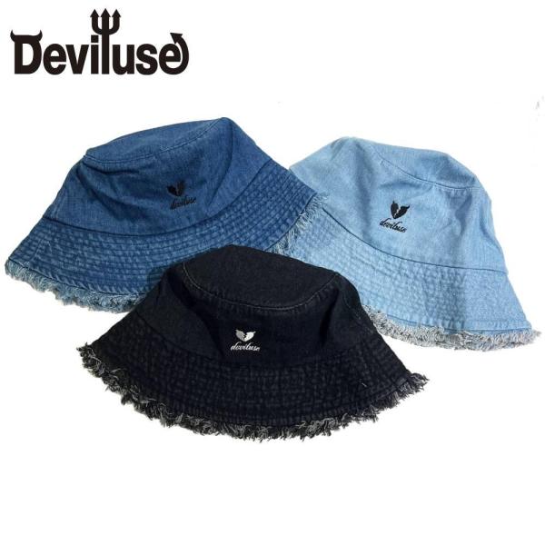 フロントにブランドアイコンが刺繍がされたバケットハット。柔らかめのデニム生地で春夏のコーディネートのアクセントにぴったりのアイテムです。・サイズワンサイズ(頭回り：約59cm / ツバの長さ：約6cm)素材コットン 100%