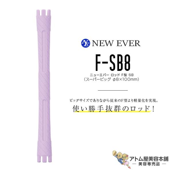 ニューエバー ロッド F型 スーパービッグ F-SB8（10本入り／8mm×100mm）パーマロッド 巻き髪 ウェーブ 人気 定番 ロングセラー 美容室 理容室 床屋 バーバー サロン 理美容専門学校 美容専売 サロン専売 NEW EVER...