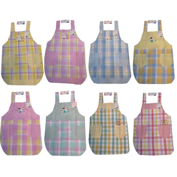 *・☆.。とてもお買い得品です。☆.。:・レディスファッション エプロン春夏モデル アップリケ刺繍付きチェック柄H型キッチン新品）タグ付き品番：916693　☆★☆自宅での家事用としてはもちろん、保育士さんや、幼稚園の先生、介護師さん、看護...