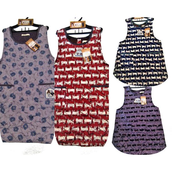 秋冬モデルキルト総裏フリース背開きAラインロングタバードキッチン♪裏フリース入り暖ったか！！新品）タグ付きNO：K-25132左右ポケット有り。（巾15ｘ16cm）前身：左サイドボタン3個/18ミリ■カラー：グレー（花柄）■サイズ：M−L(...