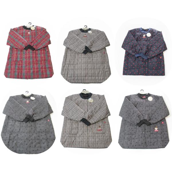 Smile mama(スマイルママ）新品）タグ付きNO：25538（後開きボタンタイプ）秋冬モデル Aラインロング丈総裏中綿キルト後開きボタン割烹着♪衿ハイネック4.5cm/袖口ニット総リブ編Wです。左右ポケット有り。ボタン18mm4個裏中...