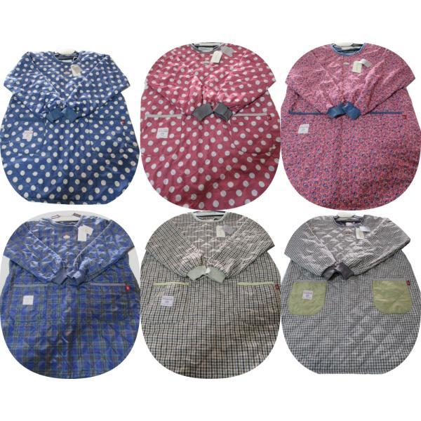 レディースファッション エプロン Big mama（ビッグママ）秋冬モデル Aラインロング丈総裏起毛キルト割烹着♪暖ったかエプロン 左右ポケット有り。新品）タグ付きNO：BM4348（バックスタイル 紐）新品）タグ付きNO：BM4349（バ...