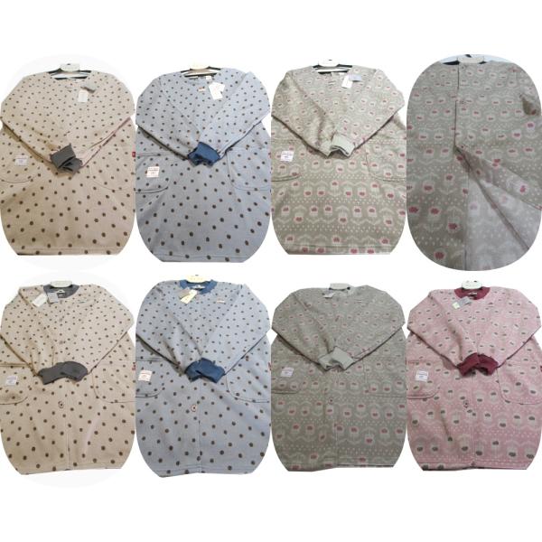 レディースファッション エプロン Big mama（ビッグママ）秋冬モデル Aラインロング丈裏起毛割烹着♪暖ったかエプロン 左右ポケット有り。新品）タグ付きNO：BM4361（後開きタイプ ボタン18mm3個）新品）タグ付きNO：BM436...