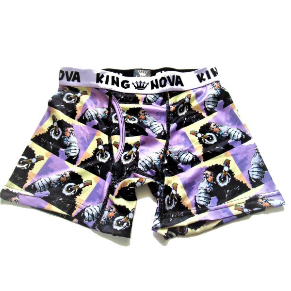 *・☆.。とてもお買い得品です。☆.。:・メンズファッション 下着メンズボクサーパンツ KING NOVA/キングノバ 新品）タグ付き 品番6720S※やや光沢を帯びた生地で、プリントが鮮やかに映えます。汗をかいてもすぐに乾くドライな速乾性...