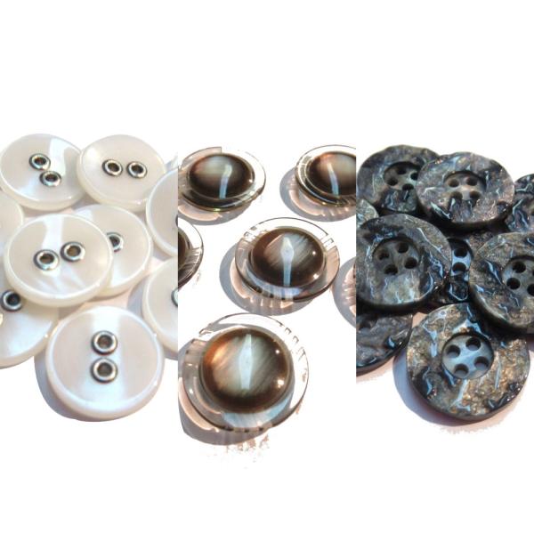 手作り手芸ハンドクラフト和洋裁材料釦ハトメ穴ボタン♪新品）品番：6311■カラー：ホワイト/シルバー■個数/サイズ：13mm　10個■釦穴形状：二つ穴■素材：ポリエステル/(シルバーの穴の部分が真鍮)■日本製UFO風 裏トンネル穴ボタン♪新...