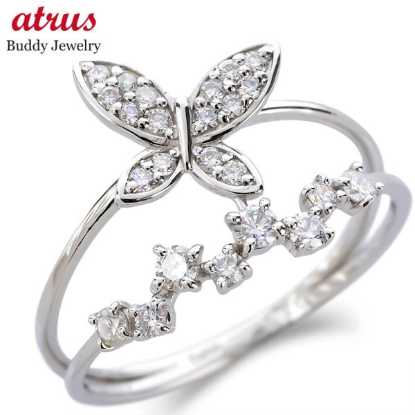 商品コード：251202hy200pe【配送】・ひとつひとつ丁寧に手作り加工させて頂くため、発送は1ヶ月ほどです。(仕上がり次第発送)【おすすめポイント】可憐に舞う蝶とダイヤモンドが輝く２連リング舞い立つ蝶に“成長”と“幸福”の願いを込めた...