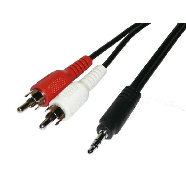 ・ネコポス発送送料無料・3.5ステレオプラグ−RCAプラグ（赤・白）・全長 3.0m (3000mm)