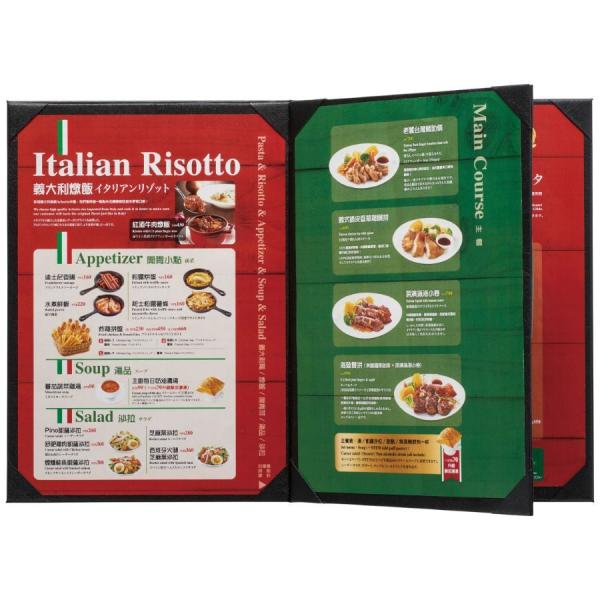 [サイズ]本体サイズ:W225xH318mm用紙サイズ:A4(210x297mm)[基本ページ数]A4サイズ・直付4ページ※左右四隅に三角コーナーあり[色]ブラック[素材]合皮