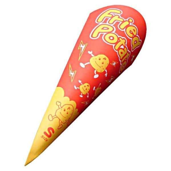フライドポテトの入れ物として最適な紙袋です。文化祭やお祭りなど各種イベントにも最適です。[サイズ]110×220mm[入数]3000枚(100枚袋入×30)