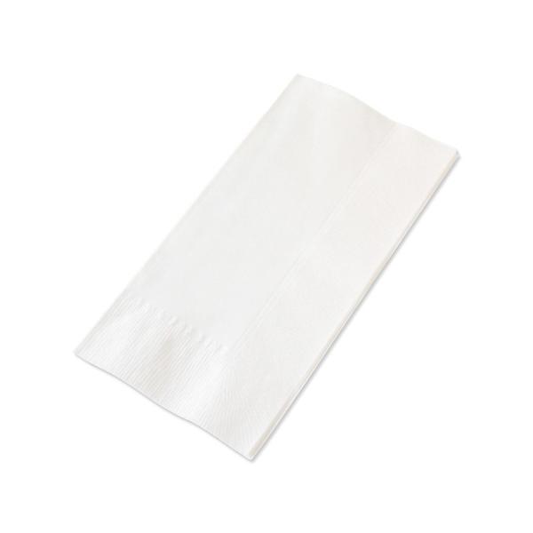 レストランやホテルなどで多く使われる8つ折りのペーパーナプキンです。2プライとは2枚重ねの意味です。やや厚みがあり丈夫な質感でひざ掛けとしてもお使いいただけます。[サイズ]製品サイズ:約110×225mm展開サイズ:約450x450mm[入...