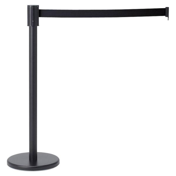 ベルトパーティションポール 4方向式　ベルト:ブラック　PS-304Bお客様のご誘導にはパーティションポールを。ベルトで4方向に連結が可能です。飲食店はもちろんのこと、宿泊施設・イベント会場・美術館・劇場・冠婚葬祭場など、幅広くご活用いただ...