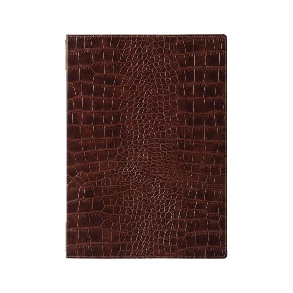 重厚感溢れるリサイクルレザーを使用した、贅沢なタイプのメニューブックです。[サイズ]本体サイズ:W230xH323mm用紙サイズ:A4(210x297mm)[基本設定]・本体・専用中ビニール(PPC-A4)　1枚(4ページ)付属・専用メニュ...