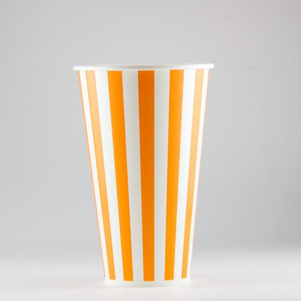 紙コップ　415ml(14.5オンス)　1パック:1400個入り　SCM-400PPストライプ 【お祭りイベントテイクアウト・業務用・使い捨て食品容器】大きめサイズの紙コップ、ICE用におすすめです。イベント・パーティーや、テイクアウトで大...
