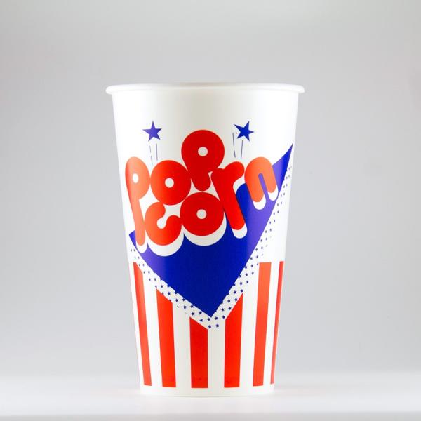 ポップコーンカップ　545ml(19オンス)　1パック:500個入り　SCM-545PPニューポップコーン 【映画館イベントテイクアウト・業務用・使い捨て食品容器】大人気のポップコーン柄です。イベント・学園祭や、お祭りで大活躍です。[サイズ...