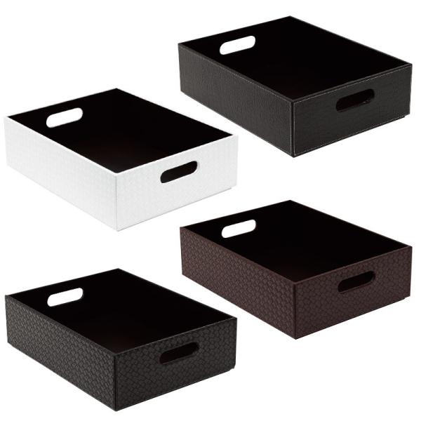 脱衣所やクローゼットにいかがでしょうか。[サイズ]W425xD325xH120mm(取っ手W105×H38mm)[色]ブラック・ブラウン・クロコダイル・ホワイト[ワゴン(別売)]・TM-P 脱衣カゴTM-P 脱衣カゴに重ねてご使用できます。