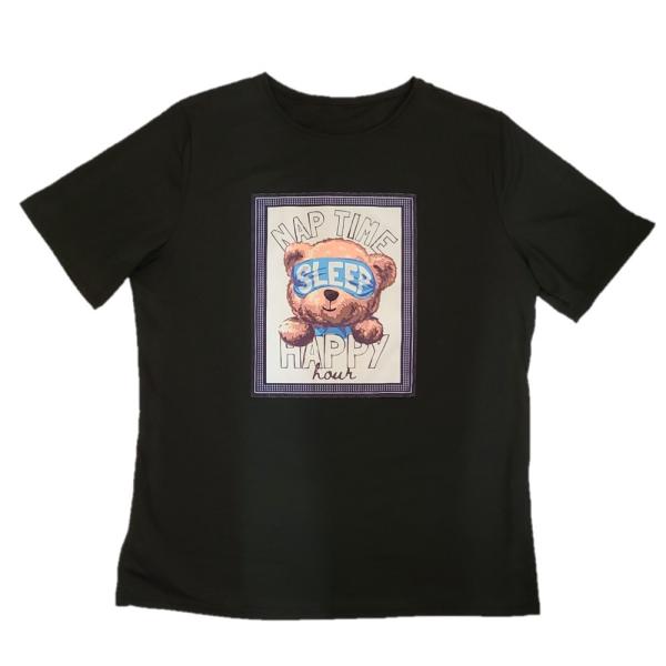レディース襟首タイプ：丸首柄：豹柄シューズ色：ブラック系サイズ（S/M/L）：M〜 L相当フリーサイズバスト79〜94身長154〜162着丈：62cm肩幅：39cm身幅：48cm袖丈：22cmポリエステル65％、綿30％、ポリウレタン5％レ...
