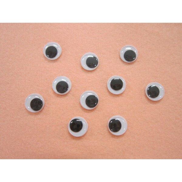 動眼が10個入った少量パックです。貼り付けタイプになっています。粘着なしなので接着剤で取り付けてください。☆丸型黒目14mm動眼（平目）☆10個入り