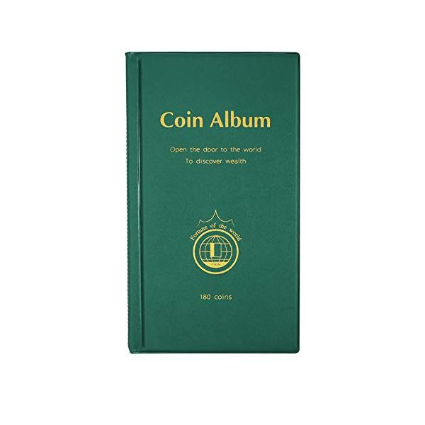 カラー：緑サイズ：29 X 16.5 cm各小さなポケットのサイズ：4.5 cm x 4.5 cm 。4.4 cm未満のコインの直径に適しています。コイン収集用品にはフラップがあり、コインの落下を防ぎます。大容量のコインコレクターアル バム...