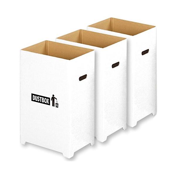 カラー：ホワイトサイズ：45Lスタイル：3個サイズ:幅34.5×奥行23×高55.5cm(組立時)、 容量:約45リットル 、 材質:撥水加工 ダンボール、 原産国:日本、 セット内容:3個セットでしか買えない【amazon.co.jp限定...