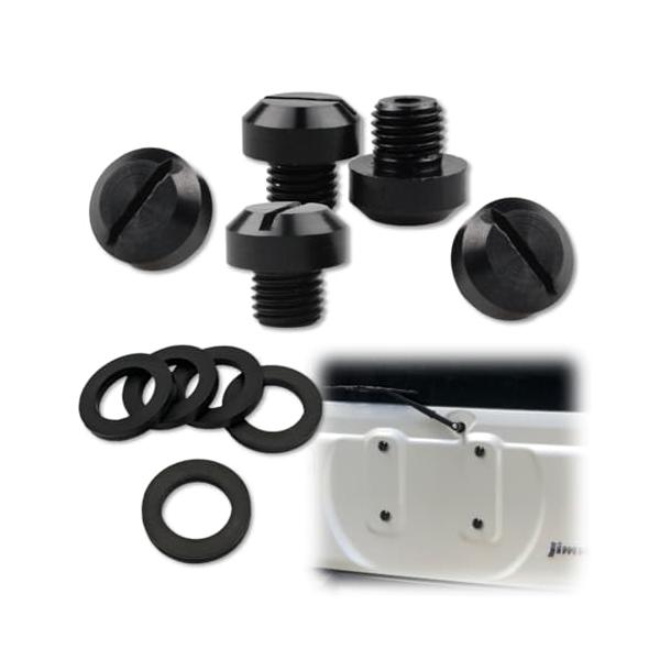 カラー：ブラックジムニーのスペアタイヤキャリア取り外し後の孔を埋める化粧ボルト。新旧各種ジムニー、シエラに適合（JB64、JB74、JB23、JB33、JB43、JA系） 錆びないアルミ削り出しを採用。 固定用としての使用不可。色：ブラック...