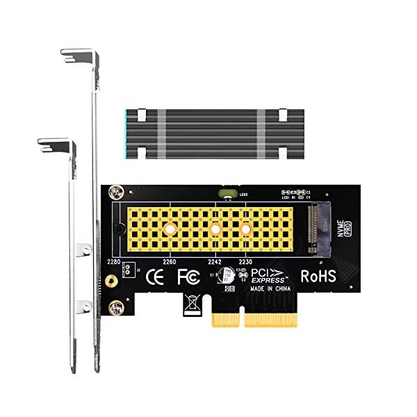 カラー：PA09-HSM.2 PCIe SSDフルスピード変換アダプター (FCCおよびCE認証): このPCIe X4 変換アダプターで、M.2 PCIe SSDは PCIe X4フルスピードで動くことができます。それは直接マザーボードに...