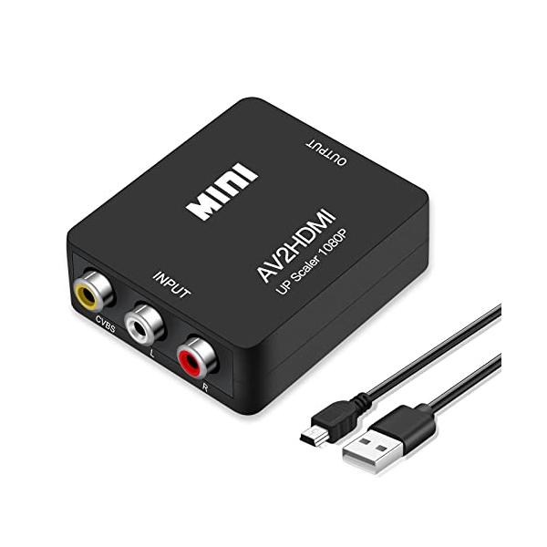 カラー：ブラックスタイル：RCAアダプター【RCA to HDMI 変換コンバーター 】 ●アナログRCAコンポジット（赤、白、黄）入力をHDMI 720P/1080P（60HZ）出力に変換し、HDTV/モニターに表示します。 ●ドライバー...