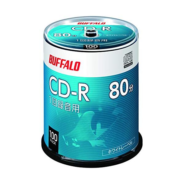 サイズ：100枚【タイプ】音楽用CD-R 100枚入り【用途】1回録音用【期間】長期に対応バッファロー製外付けドライブで動作検証済みインクジェットプリンター対応ホワイトレーベル
