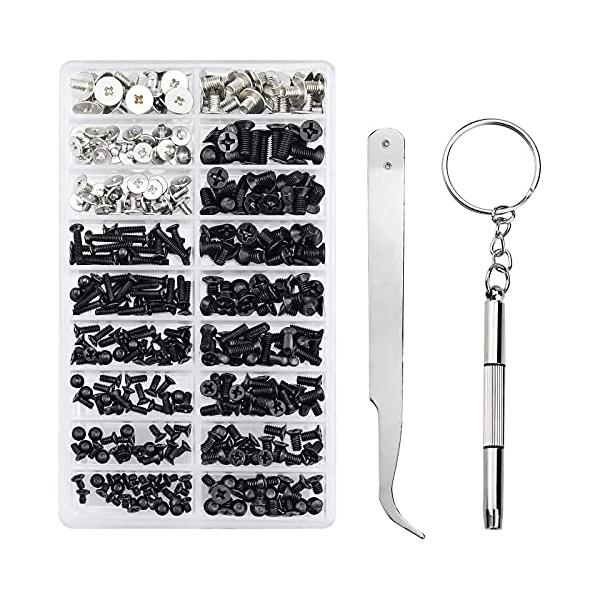 【内容】ノートPC用ネジ M2 M2.5 M3 + HDD M.2 SSD固定用平ネジセット 収納ケース付き 交換用ノートパソコンねじ 355本入り【素材】高品質のスチール、耐久性のあるデザインです。【十字トラスネジ】均一な力、ロックが簡単...